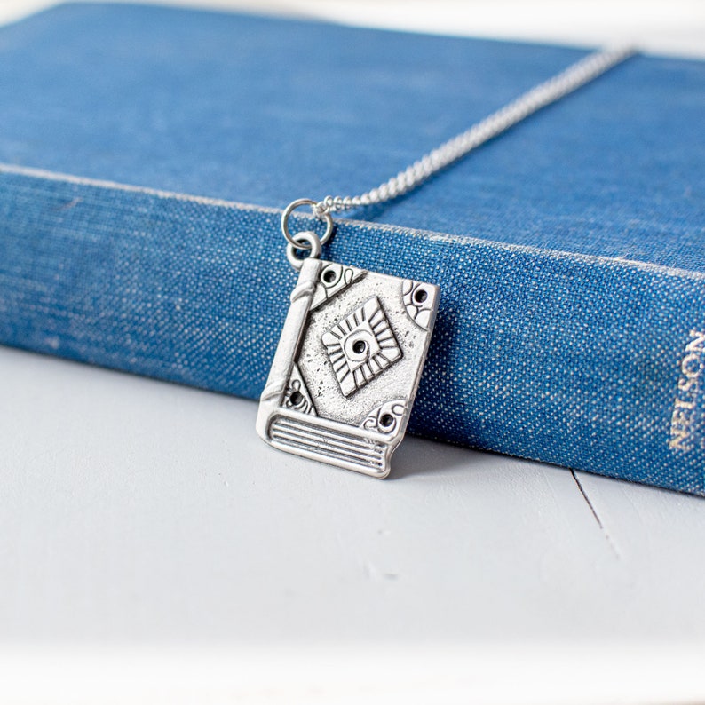Antique Silver Book Pendant Necklace – Juju Treasures