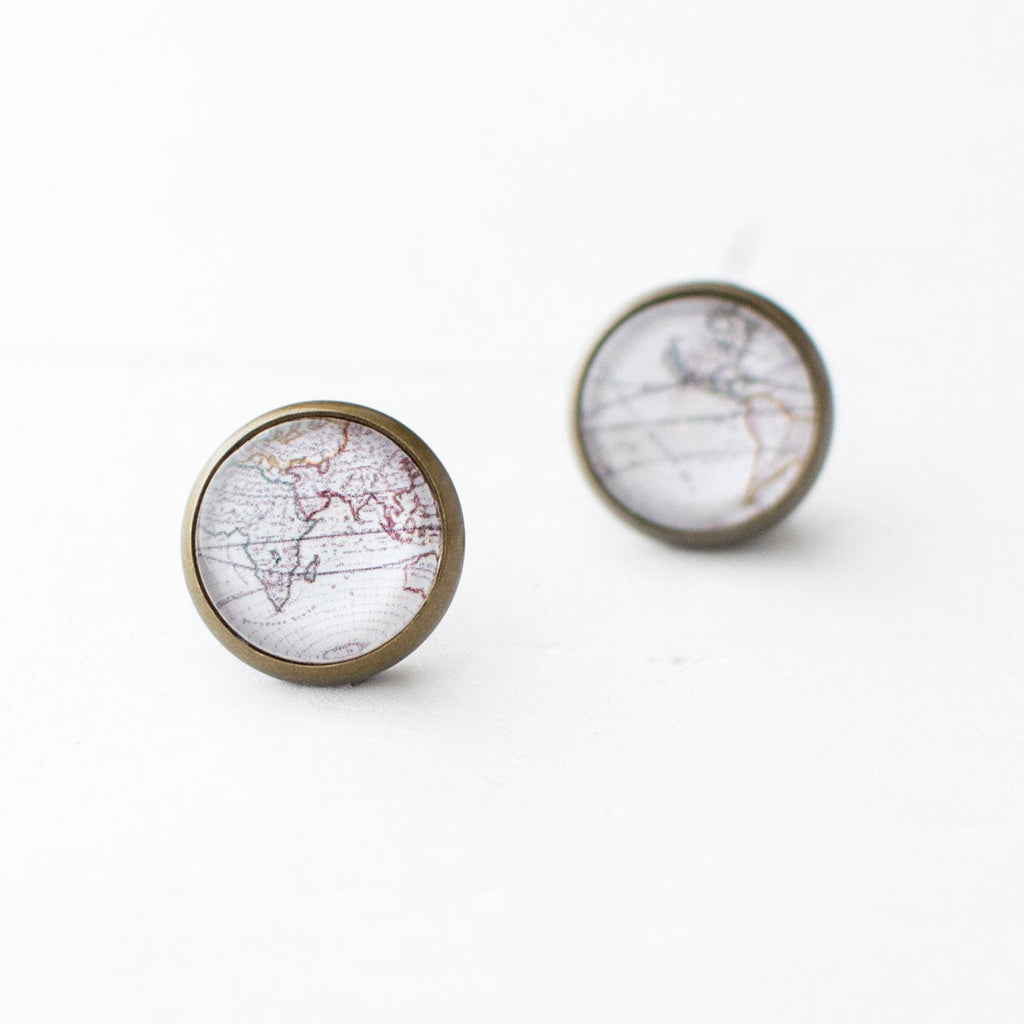 Antique World Map Earrings – Juju Treasures